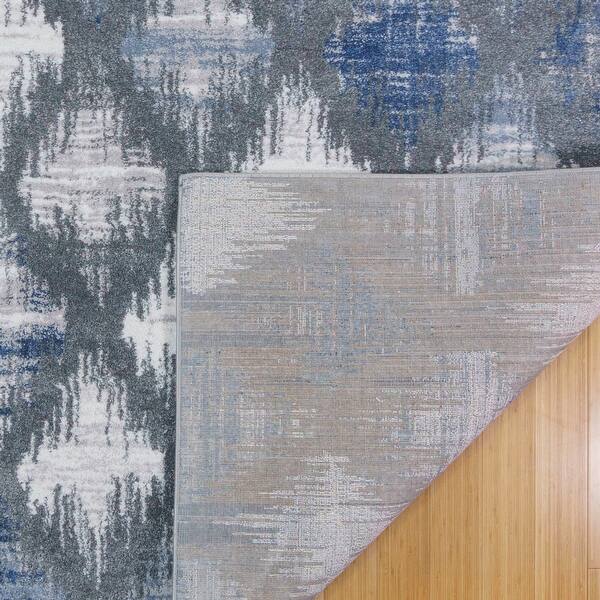 Gertmenian Baran Mosul Modern Industrial Grey/Blue Diamond Patchwork Area Rug - Bed Bath ...